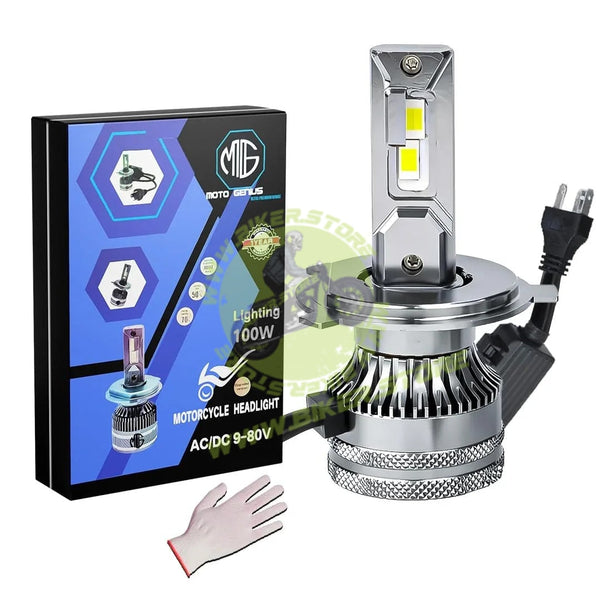 MOTO GENIUS Super Bright 100W LED Headlight Conversion Kit for Car & M ...