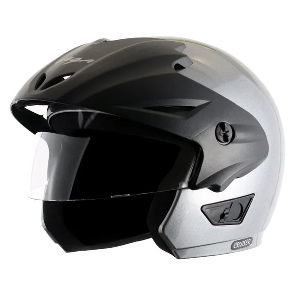 Vega Cruiser W/P Silver Helmet | Shop Helmets at BIKERSTORE.IN – Biker ...